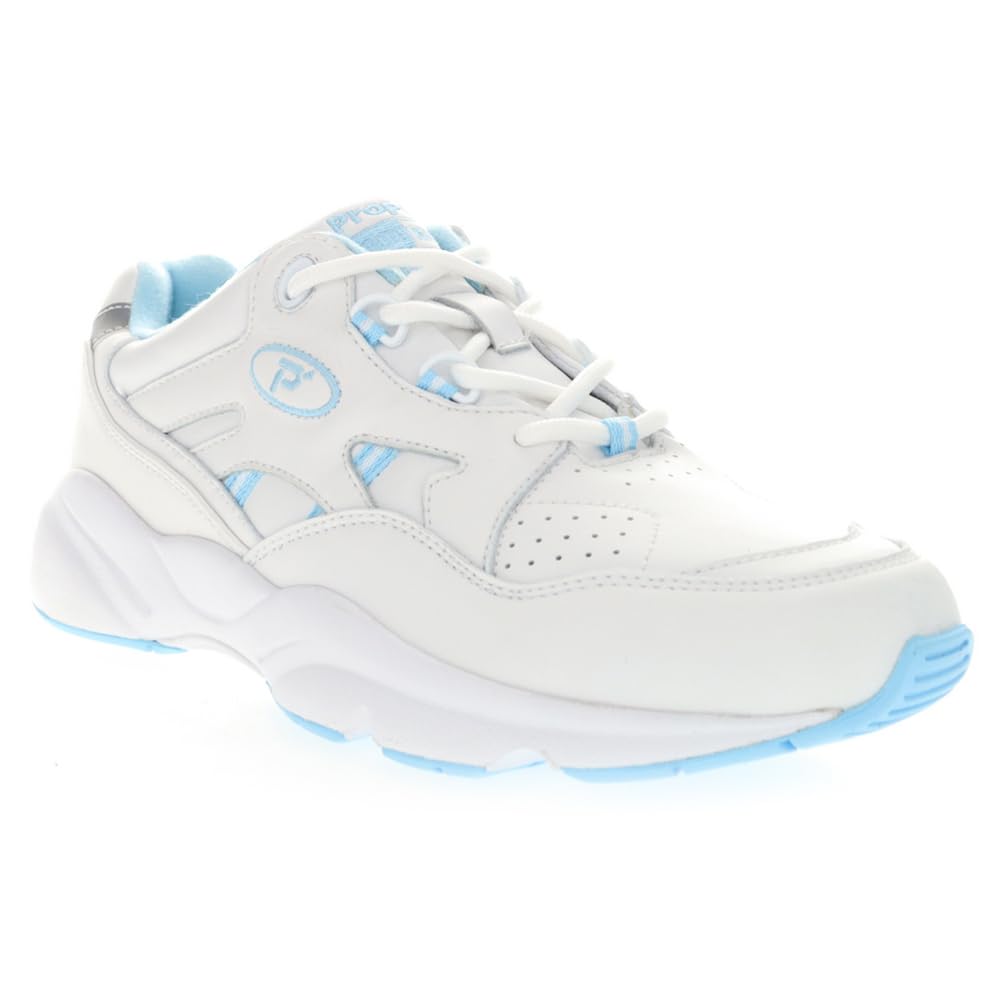 Propet Stability Walker Medicare/HCPCS Code = A5500 Diabetic Shoe White/Light Blue 8 W (D)