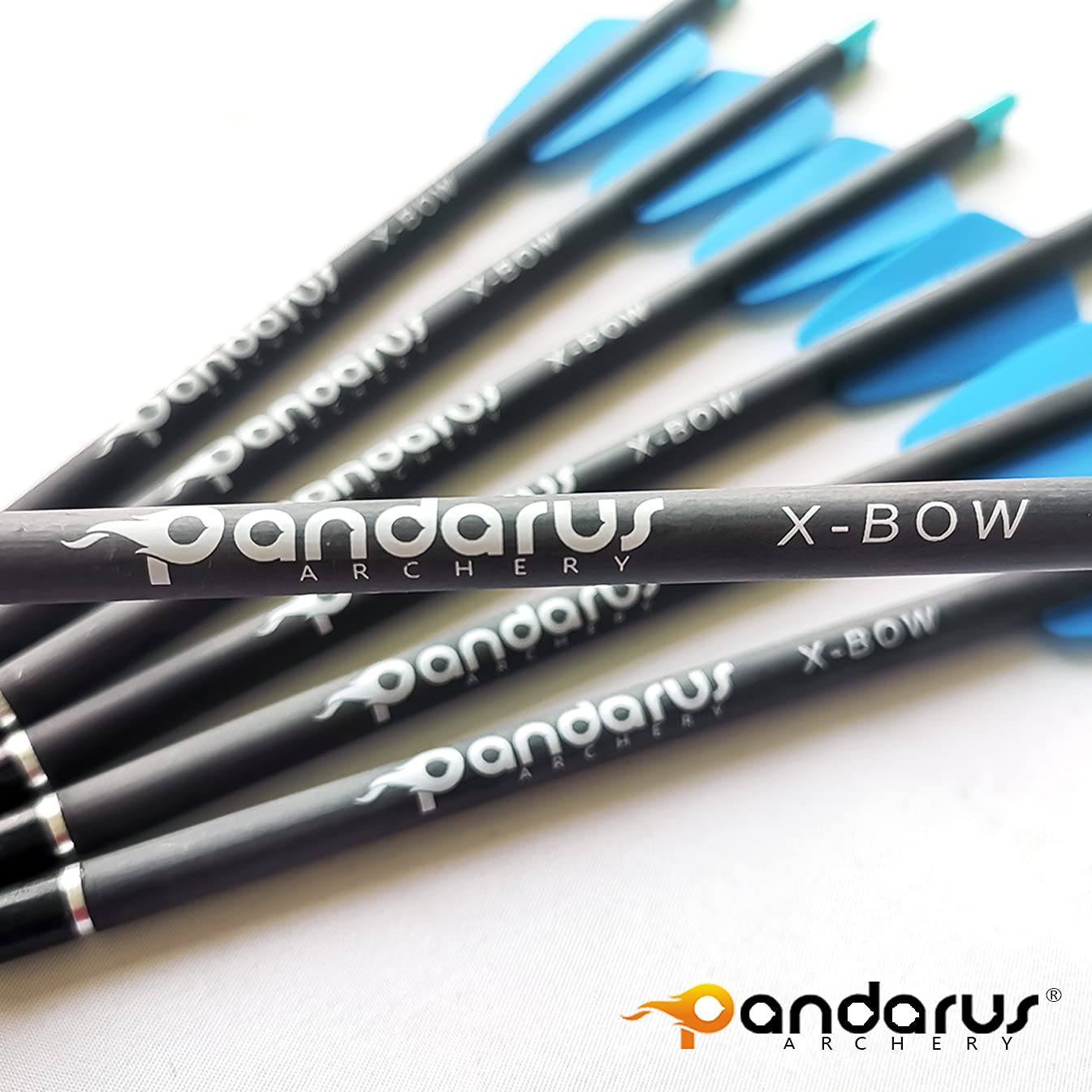 PANDARUS Archery Carbon Arrow 7.5" inch Fletched 2" Vanes with Field Point for Outdoor Hunting Shooting Pack of 12 (Blue)