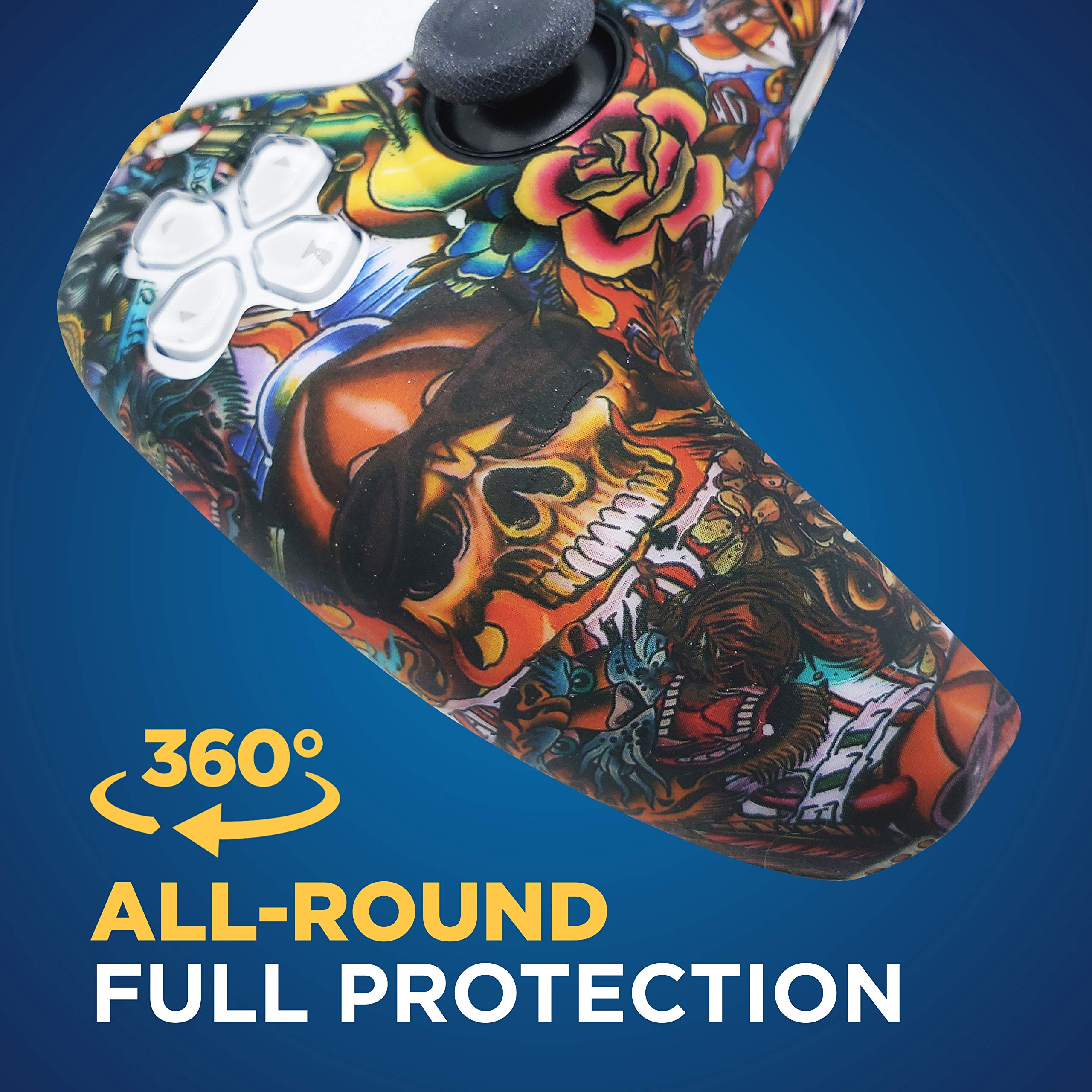 PS5 Silicone Gel Grip Controller Cover Skin Protector (ps5 Skull) Compatible for Sony PlayStation 5, Compatible for PlayStation 5 Accessories, Wireless Controller Protector Covers, PS5 Skin