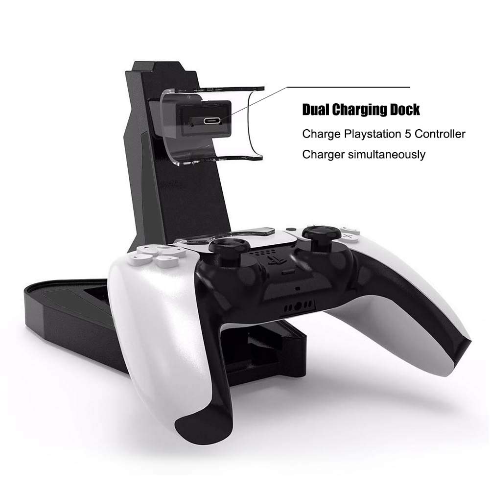 PS5 DualSense Controller Charger, Aosai Playstation 5 Controller Charger Charging Docking Station Stand.Dual USB Fast Charging Station & LED Indicator for Sony PS5 DualSense Controller (Black)