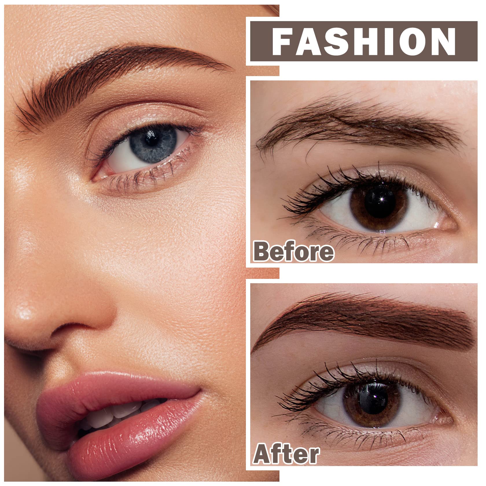 Peel Off Tattoo Eyebrow Gel Natural Eye Brow Gel Natural Eyebrow Tattoo,Waterproof Long Lasting Easy Peel Off Eyebrow Tattoo Makeup (Brown)