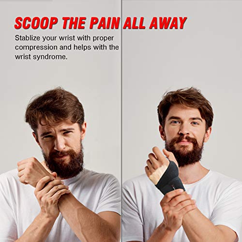 Wrist Brace for Carpal Tunnel, Comfortable and Adjustable Wrist Support Brace for Arthritis and Tendinitis, Wrist Compression Wrap for Pain Relief, Fit for Both Left Hand and Right Hand – Single