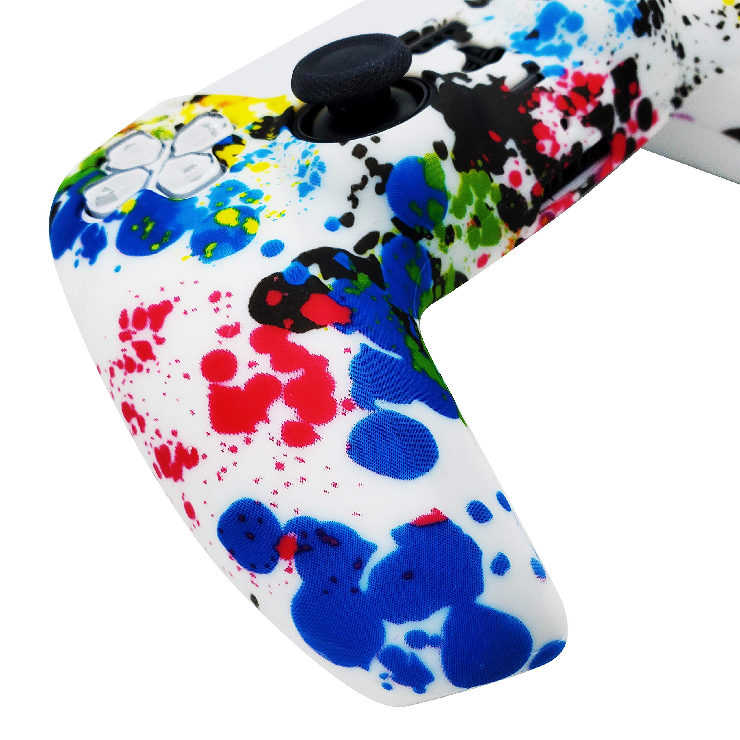 PS5 Silicone Gel Grip Controller Cover Skin (PS5 Paint Splash Skin) Compatible for Sony PlayStation 5, Compatible for PlayStation 5 Accessories, Wireless Controller Protector Covers, PS5 Skin