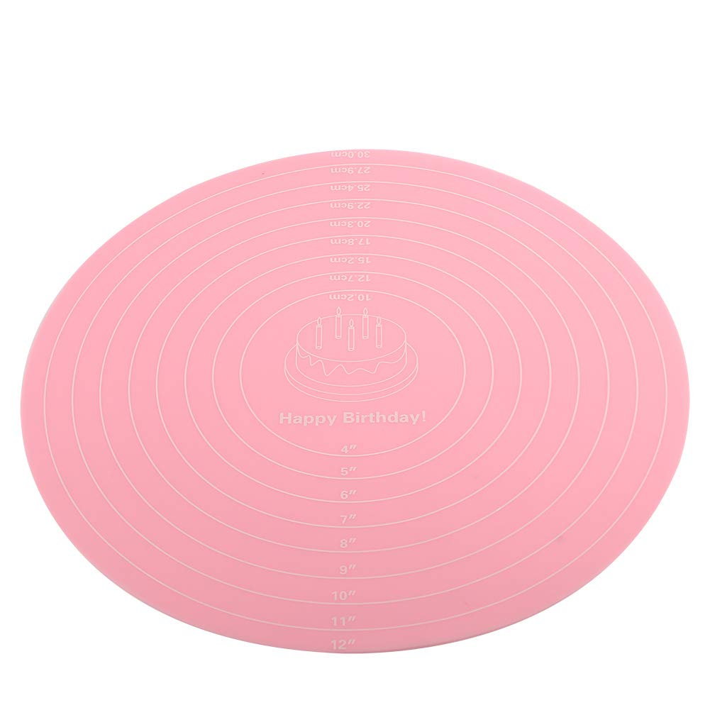 Silicone Baking Mat, Heat Resistant Cooking Bakeware Mat Non Stick Pastry Mat Silicone Baking Mat with Measurements for Rolling Dough, Pink