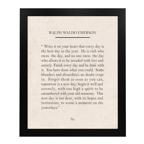 Write It On Your Heart - Motivational Wall Decor Print, Ralph Waldo Emerson Quotes Wall Art For Living Room Decor, Office Decor, and Study Wall Decorations. Unframed Poetry Wall Art Print- 8x10β
