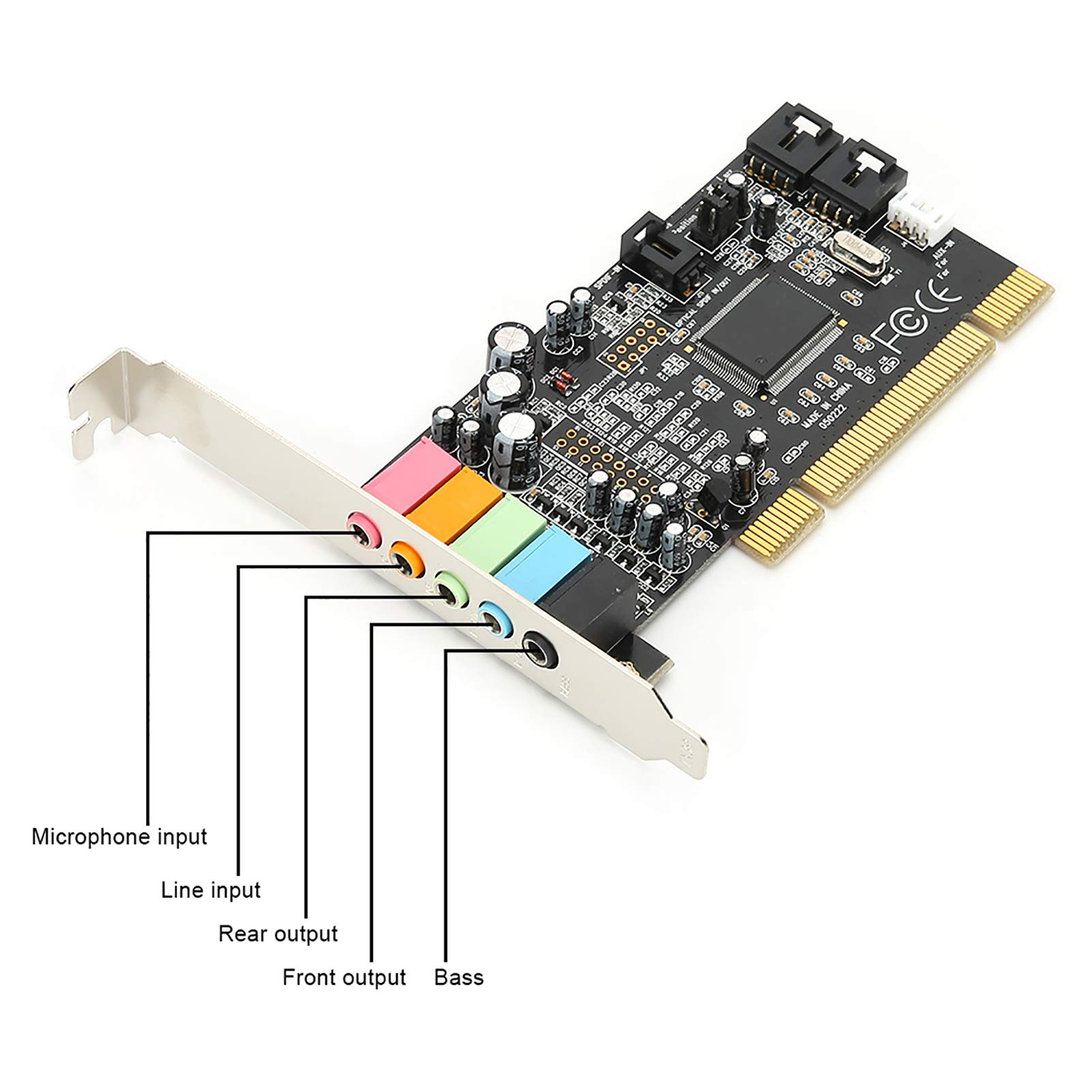 PCI Internal Sound Card , 5.1 Stereo Surround Mixing PCI X4 X8 X16 PCI e Audio Card Remix ,Karaoke ,NetworkInput Sound Card 8738CH6 PCI Chip
