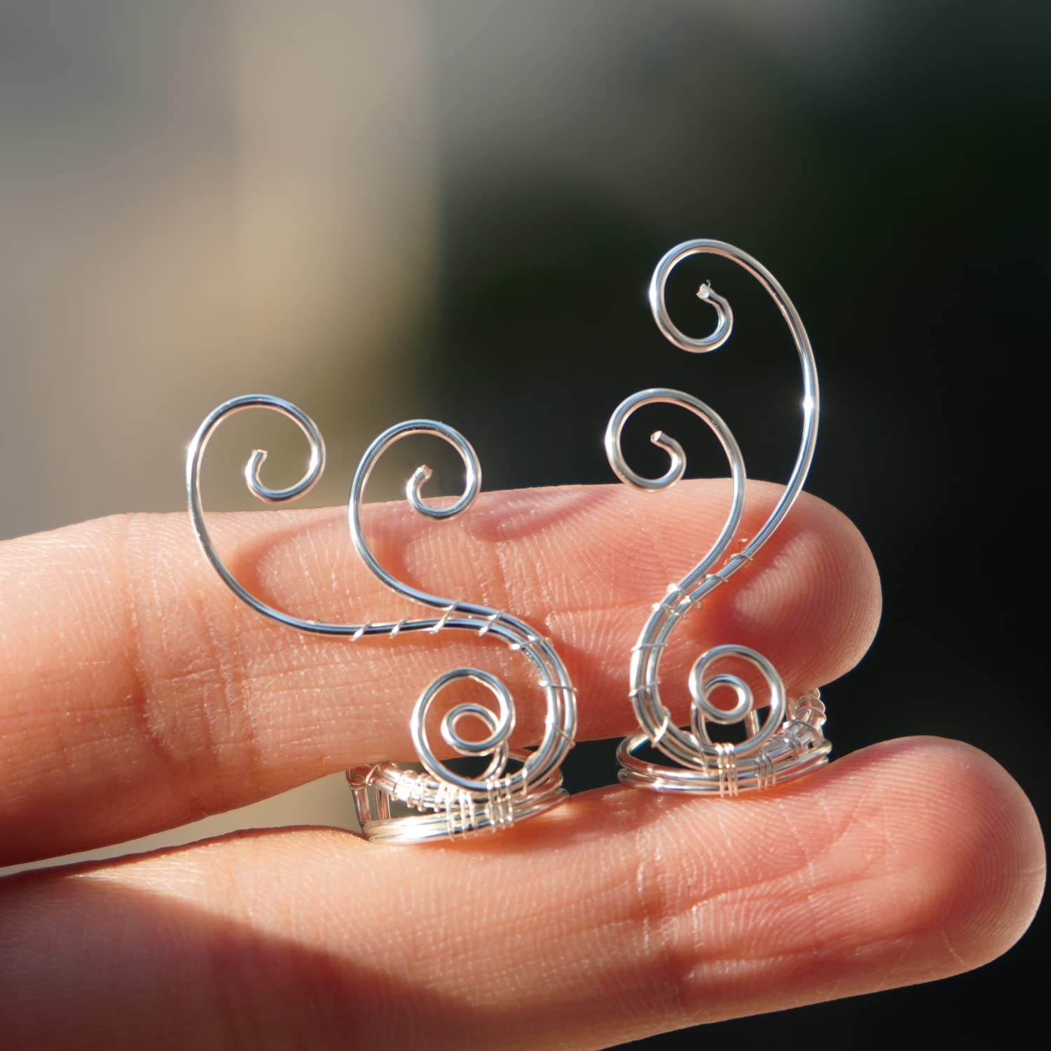 OwMell Non-Piercing Elf Ear Cuffs, Flexible and Durable, Handmade Alloy Metal, Fits Most Earring Sizes