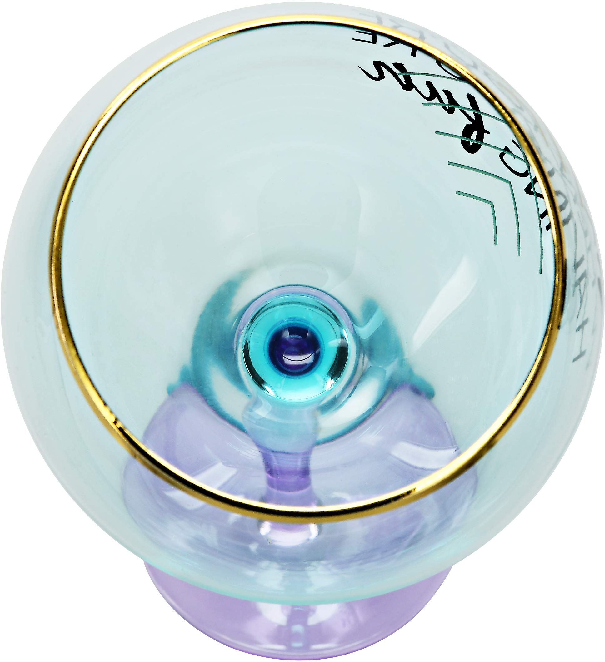 Pavilion Gift Company Flies When You're Having Fun 11 Oz Blue Ombre & Gold Unique Tipsy Stemmed Wine Glass