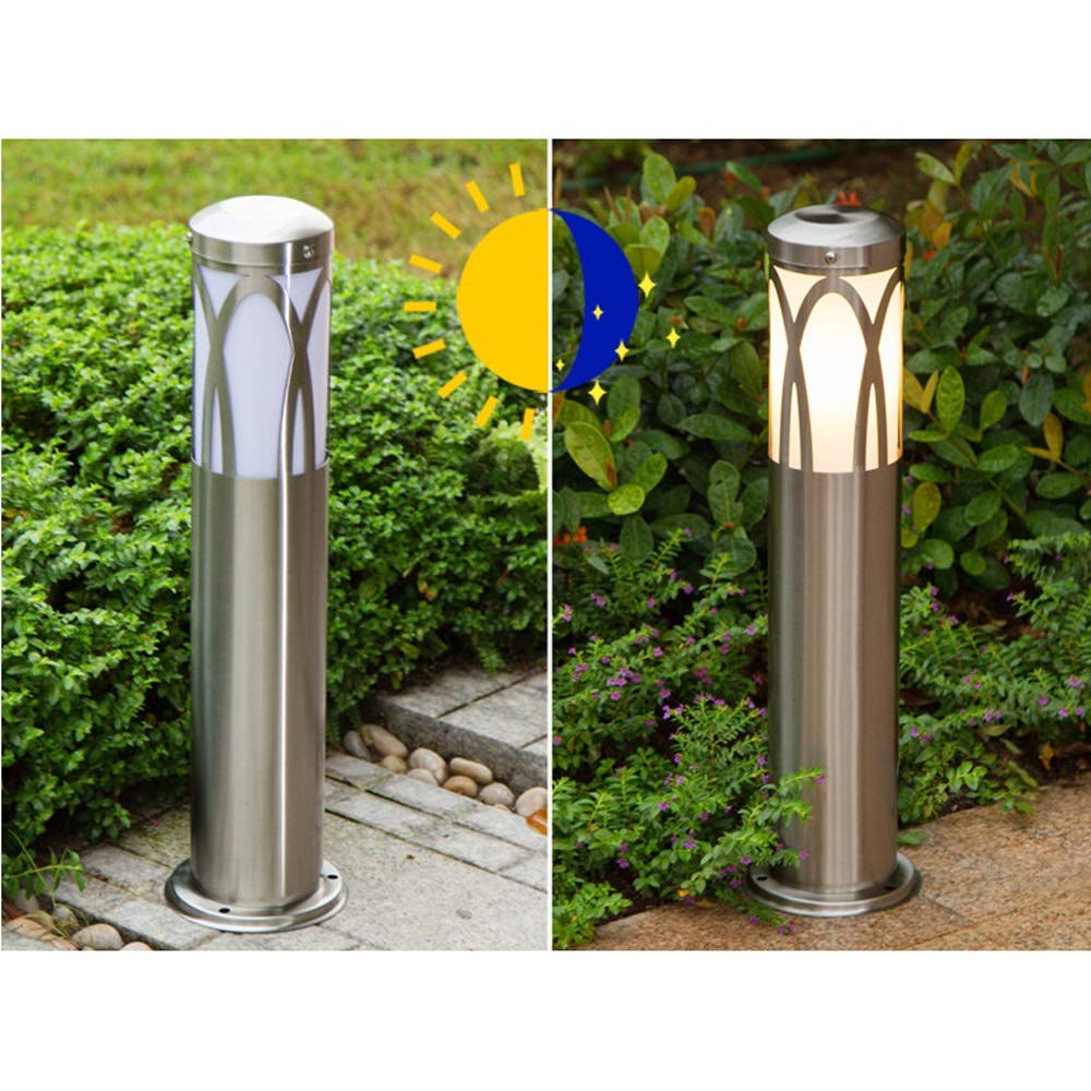 Pcqre Modern Stainless Steel Landscape Light IP54 Outdoor Acrylic Lawn Lamp Backyard Path Light Home Garden Waterproof Grass Lamp E27 Creative Street Light