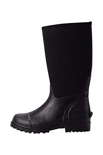 Mountain Warehouse Mucker Womens Neoprene Long Rain Boots -Waterproof Black Womens Shoe Size 8 US