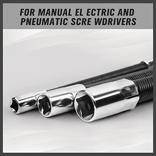 SWANLAKE 3-PIECE Flexible Socket Extension Bar Set 1/2" 1/4" 3/8" Shaft Drive 10" 8" 6"