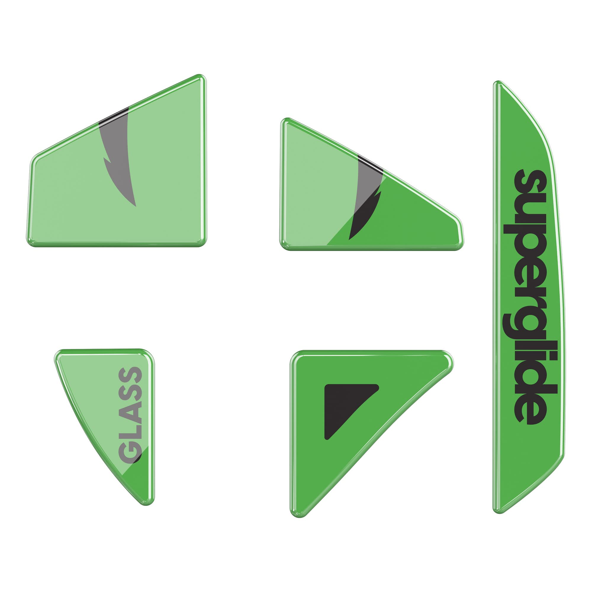 Superglide1 - Super Smooth Polished Surface Mouse Feet/Skates Made with Ultra Strong Flawless Glass Super Fast Smooth and Durable Sole for Razer Basilisk Ultimate [Green]