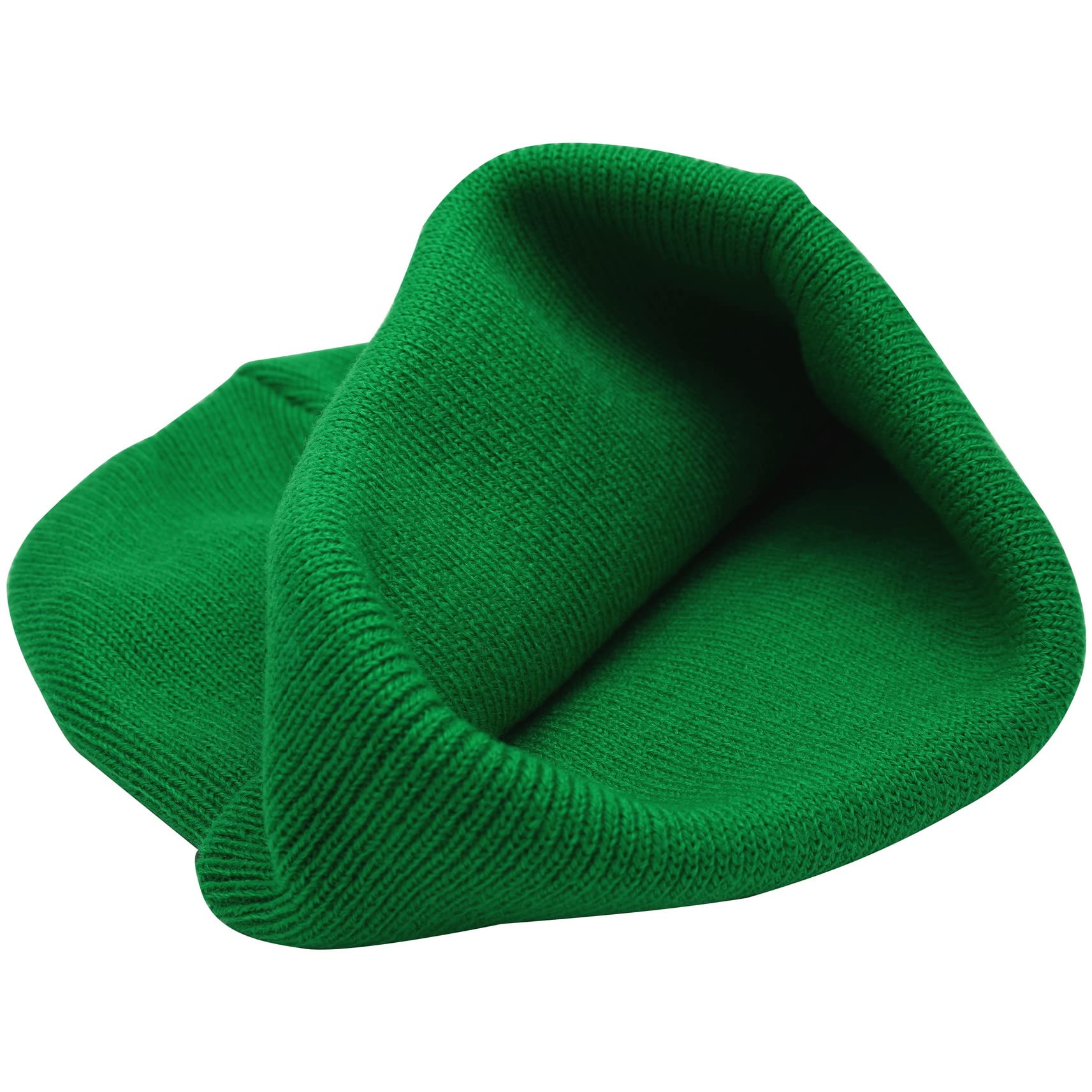 Vashion Knit Cuffed Beanie Hat for Men Women Kelly Green Beanie