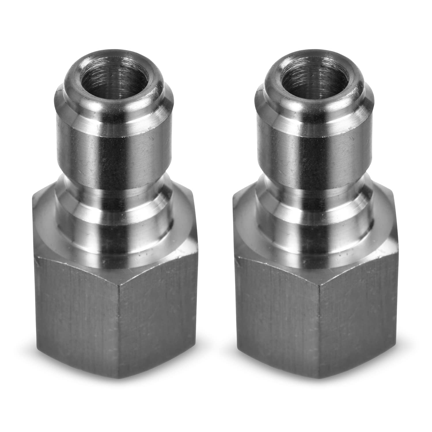 Pressure Washer Quick Connect Fittings by ESSENTIAL WASHER, Stainless Steel 3/8 Inch Female NPT Pressure Washer Plug - Set of 2, Works with Most Stainless Steel or Brass Pressure Washer Couplers