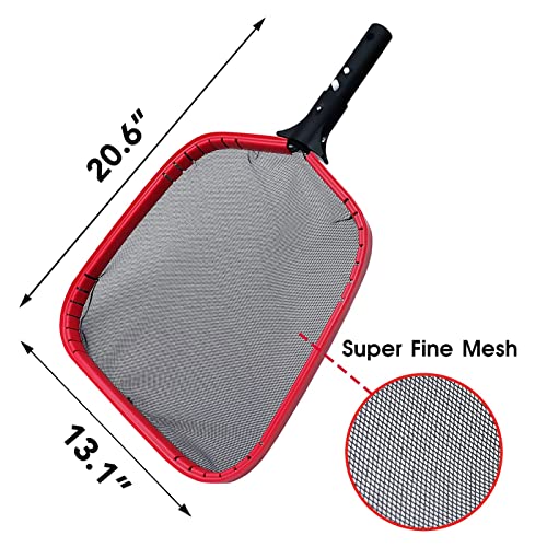 TidyMister Pool Leaf Skimmer Swimming Pool Net Leaf Rake with Strong Aluminum Frame Fine Mesh Detachable Pool Cleaning Tool