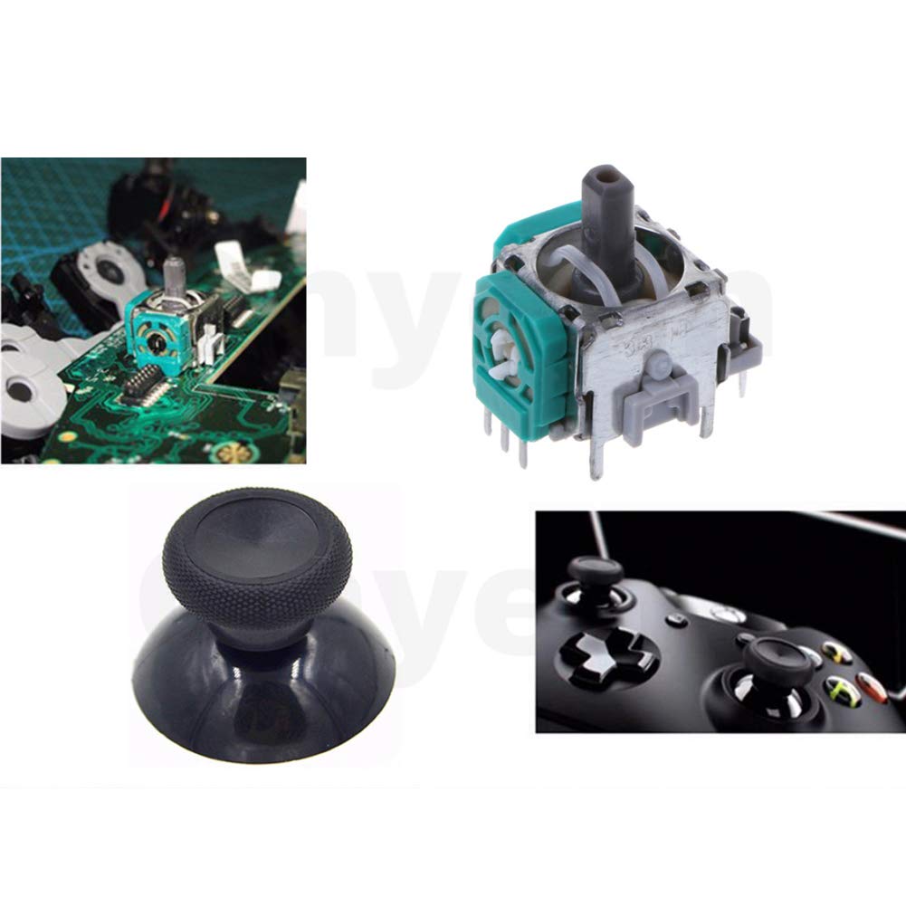 Onyehn 2-pack Replacement Thumbsticks Joysticks LB RB Bumpers Triggers Buttons,Headphone Jack Plug Port 3.5mm,with ABXY Buttons Mod Repair Tool Kit Compatible for Xbox One Slim Controller Model 1708