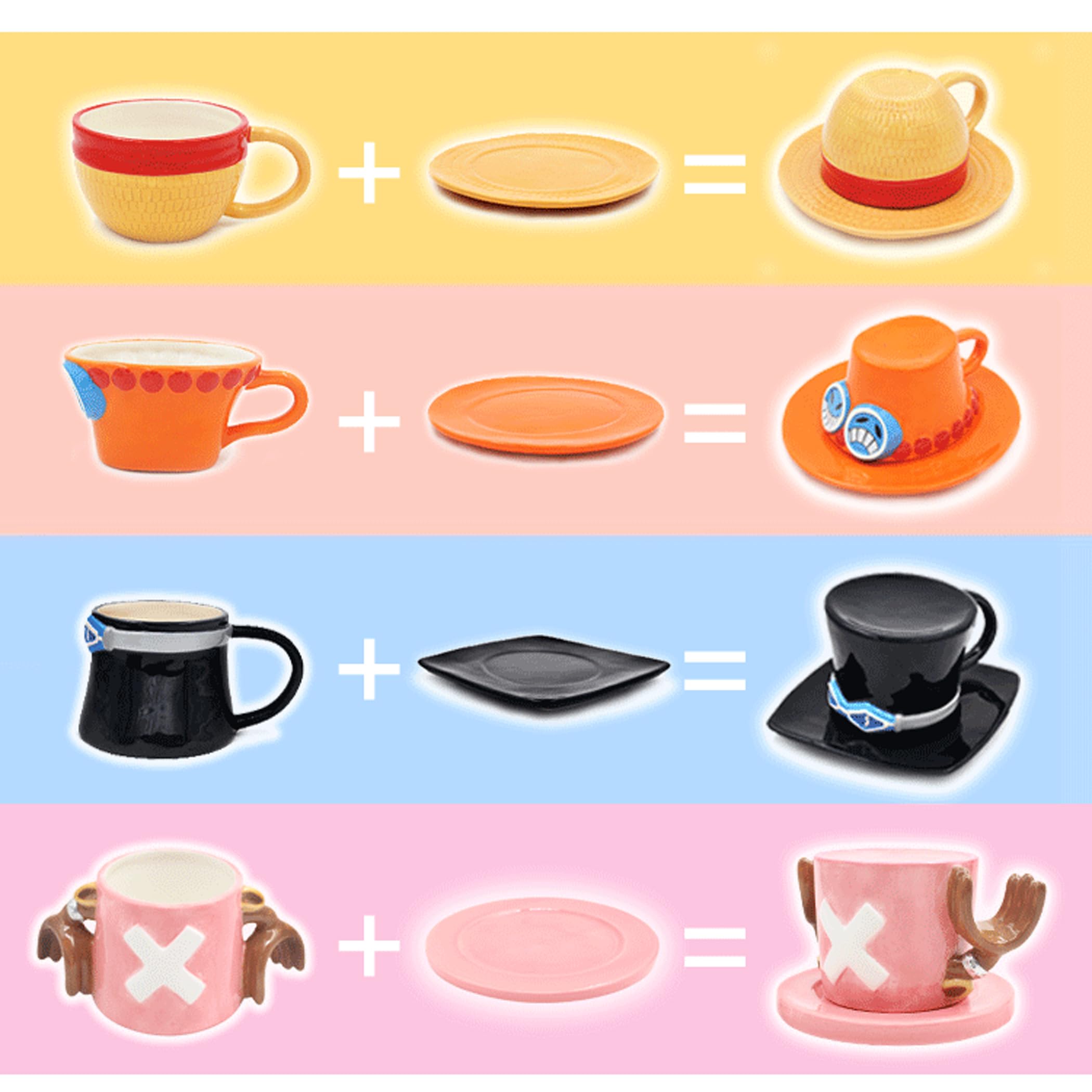 Roffatide Anime Coffee Mugs Portgas·D· Ace Hat Ceramic Coffee Tea Milk Cup Office Cup Gift or Souvenir for Christmas Birthday