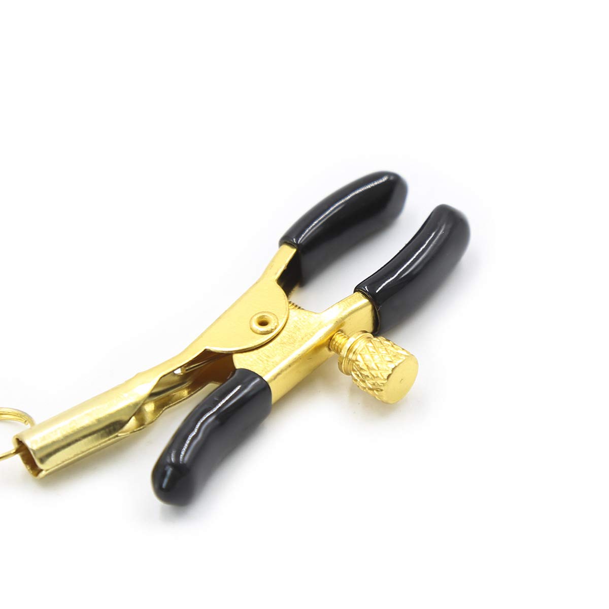Sell Out!Non Piercing Nipple Clips with Soft Rubber Cap,Adjustable Golden Nipple Clamps,Nipple Clip Inlaid with Transparent Glass Beads