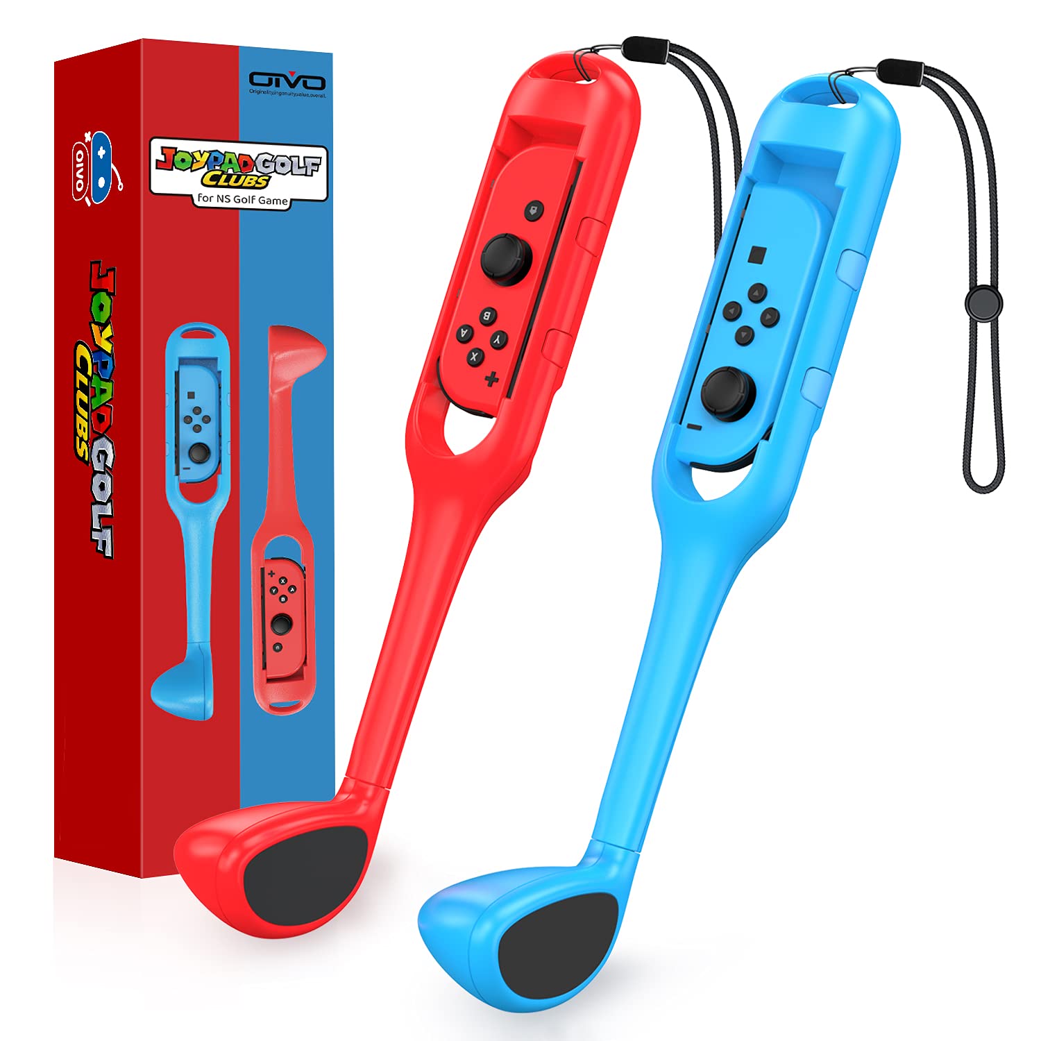 OIVO Switch Mario Golf Games Club for Nintendo Switch Mario, Switch Game Accessories Gamepad for mario golf super rush nintendo switch, Mario Golf Switch with Hand Strap for Joy cons,2 Packs