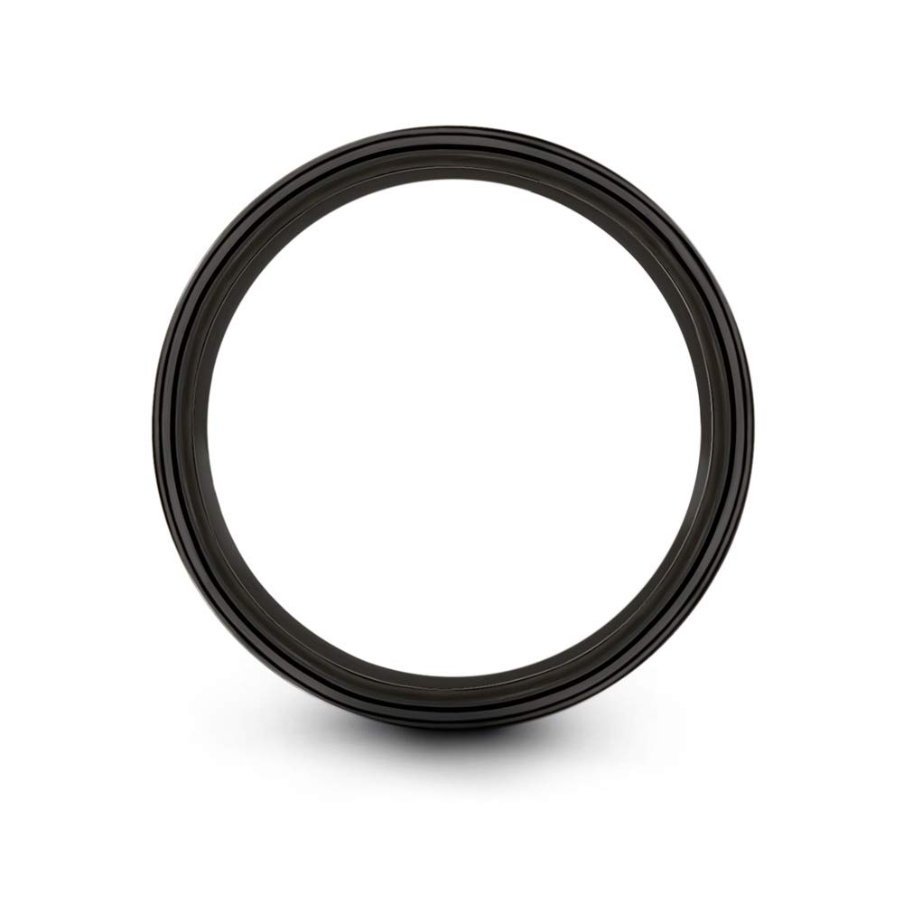 P. Manoukian Tungsten Carbide Wedding Band Ring 10mm for Men Women Black Interior with Black Exterior Flat Cut Brushed Polished Comfort Fit Anniversary Size 9