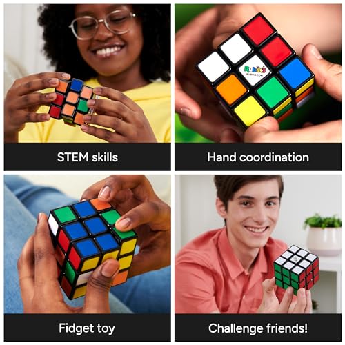 Rubik's Cube, The Original 3x3 Color-Matching Puzzle Classic Problem-Solving Challenging Brain Teaser Fidget Toy, Packaging May Vary, for Adults & Kids Ages 8 and up