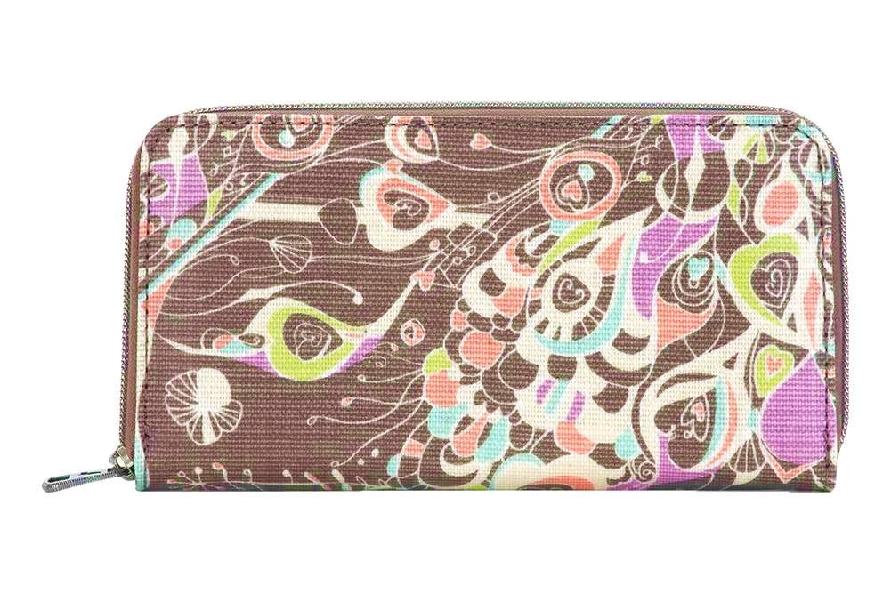 Sakroots Artist Circle Large Wallet, Slate Songbird