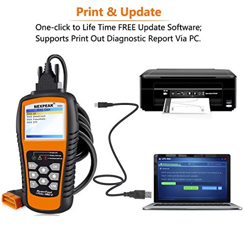 NEXPEAK Enahcned & Portable OBD2 Scanner NX501 Supports Battery Monitoring and Upgrade Online
