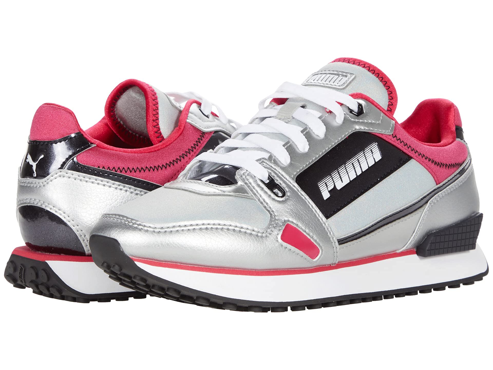 PUMA Women's Mile Rider Sneaker, Galactic Silver-Virtual Pink, 8.5