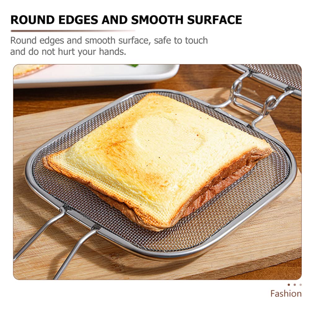 UPKOCH Barbeque Grill Accessories Sandwich Maker Roasting Baking Grill: Non- Stick Sandwich Panini Press Making Basket Bread Grill Tray Crisper Tool