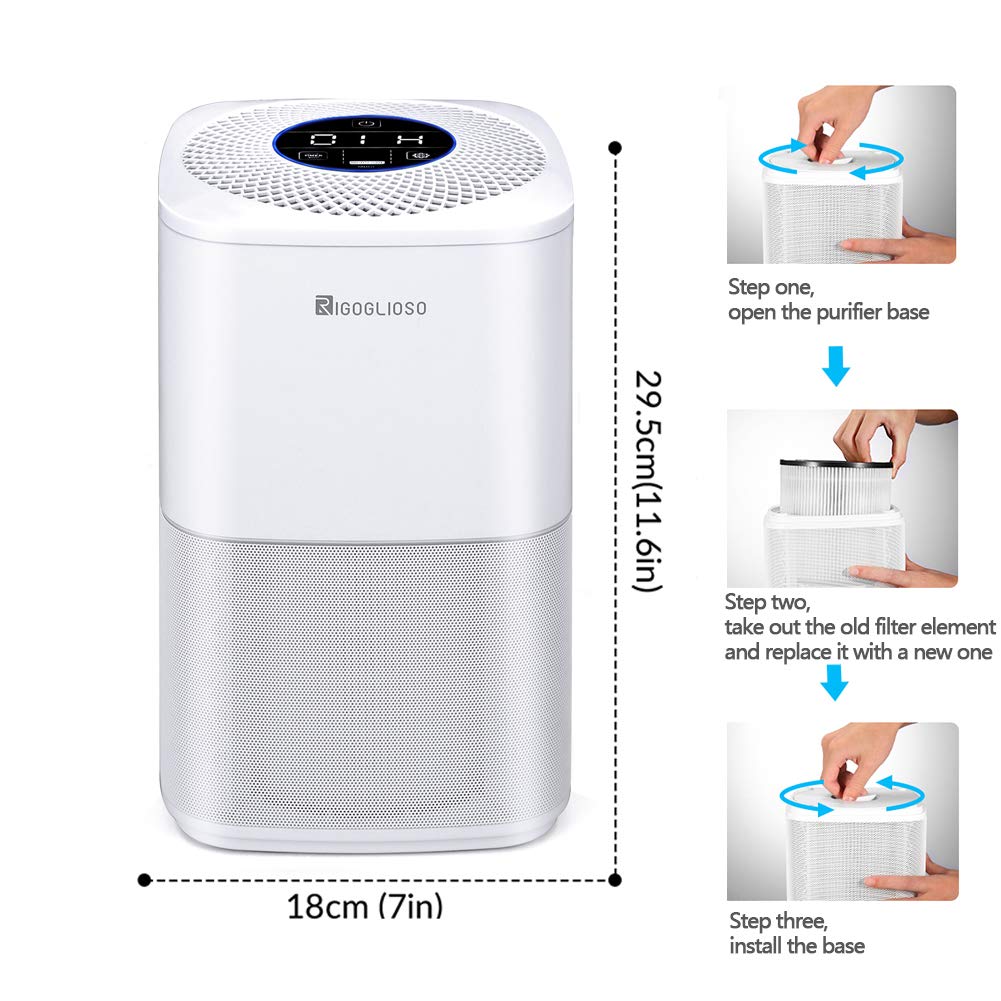 ROGOGLIOSO Air Purifier H13 True HEPA Filter, High Efficiency Genuine Hepa and Activated Carbon Filter Set SY910