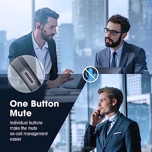 Ngsod Bluetooth Headset Wireless Earpiece with Built-in Mic 400mAh Display Charging Case 55H Playtime, V5.3 Bluetooth Earpiece for Cell Phone Computer, Hand-Free Headphones for Trucker Work