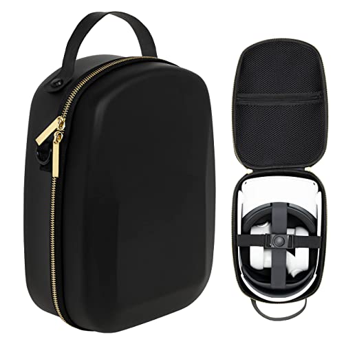 VirtualJungle Quest 2 Case | All-in-One Portable Travel Case for Storing Quest 2 VR Gaming Headset, Elite Strap and Touch Controllers Accessories (Matte Black)