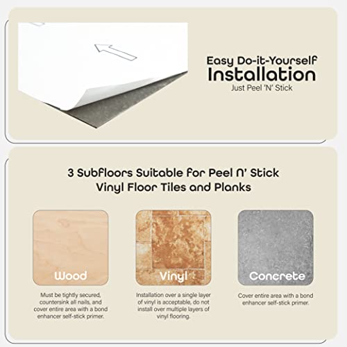 Nexus Self Adhesive 12-Inch Vinyl Floor Tiles, 20 Tiles - 12" x 12", Rustic Slate Pattern - Peel & Stick, DIY Flooring for Kitchen, Dining Room, Bedrooms & Bathrooms by Achim Home Décor