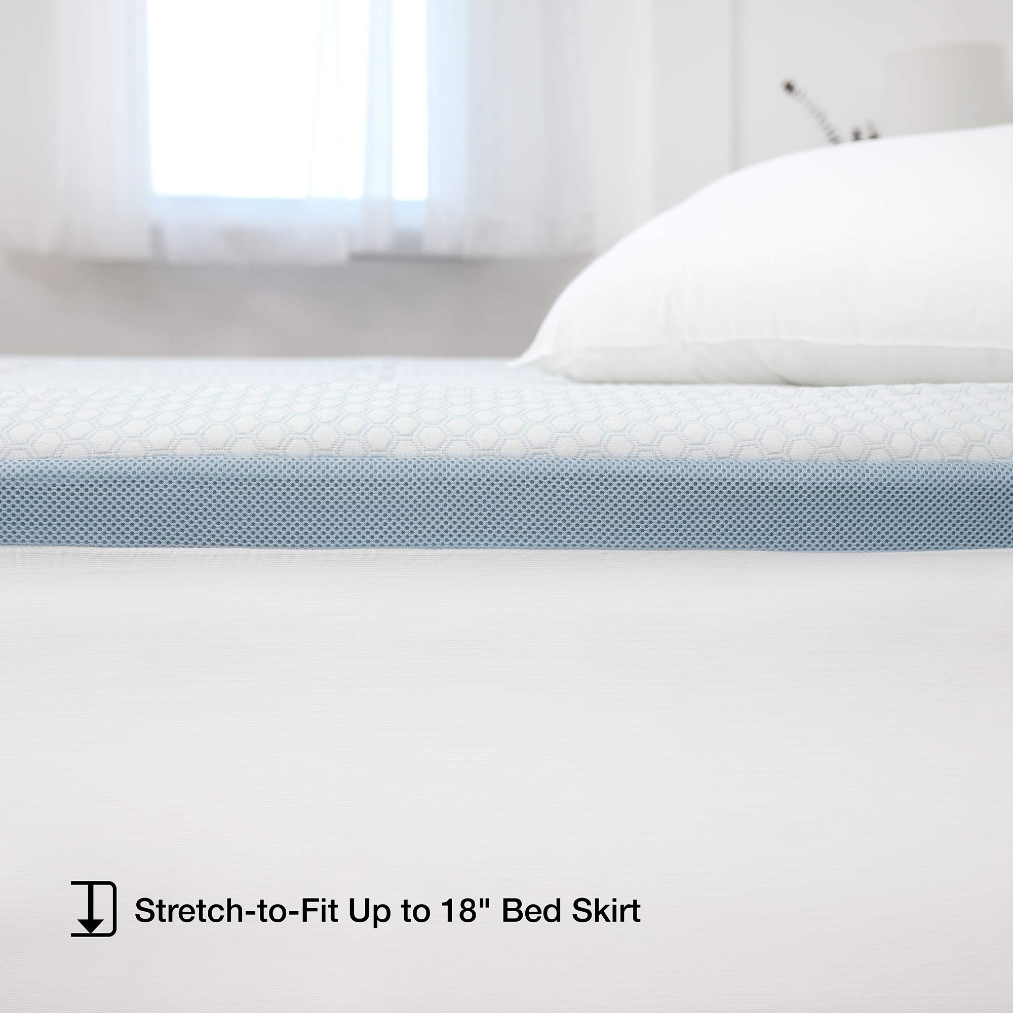 SensorPEDIC 3-Inch Gel-Infused Memory Foam Mattress Topper - Twin XL, White