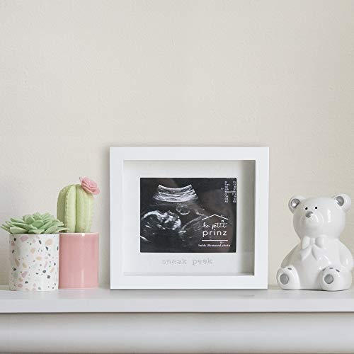 PRINZ Le Petit Sneak Peek Sonogram Picture Frame, White