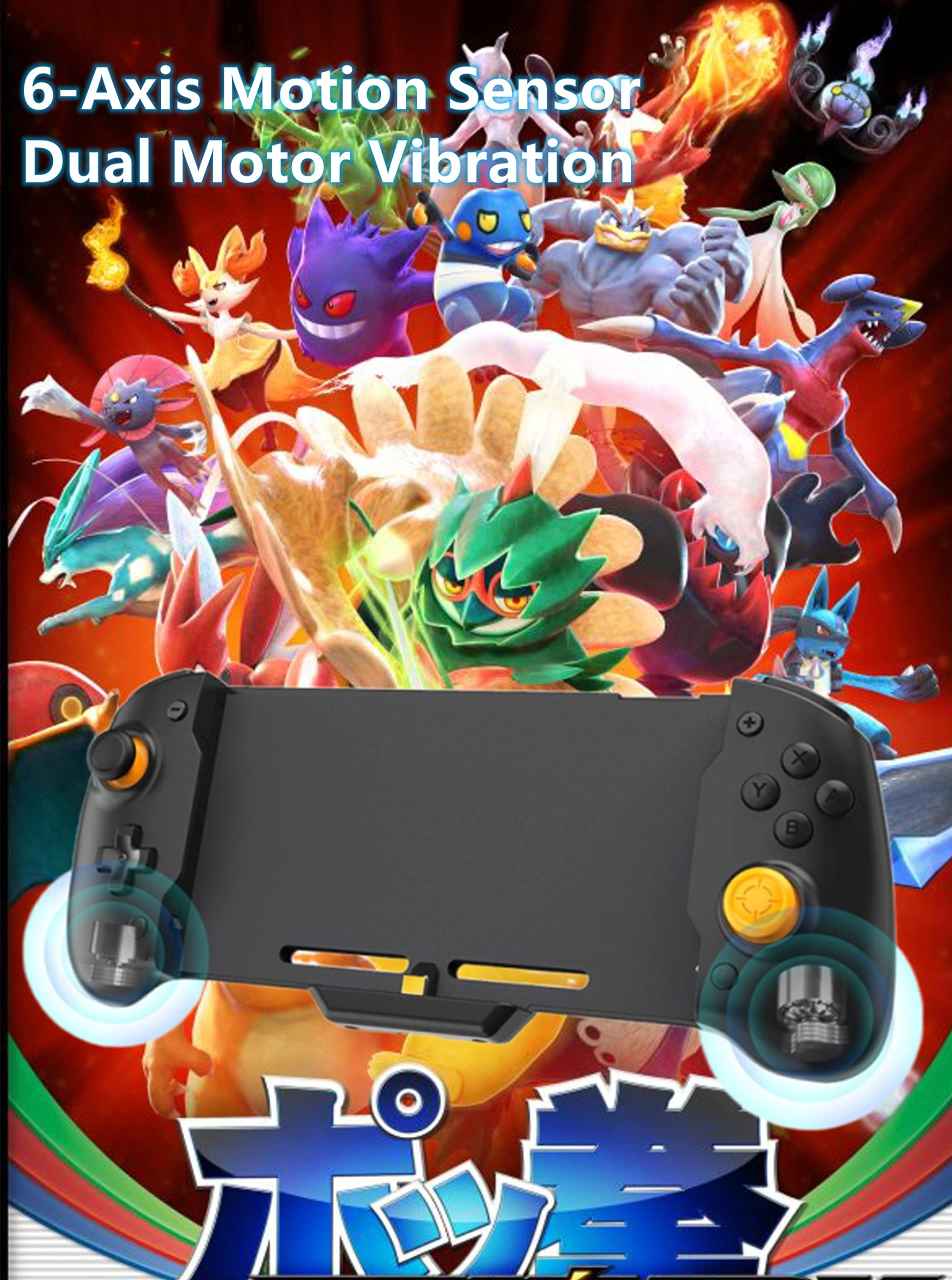 Wireless Controller for Nintendo Switch Joypad Controller Replacement for Nintendo Switch Grip with 6-Axis Gyro, Dual Motor Vibration, Compatible with All Games of Switch,Switch Controller for Handheld Mode(Not for Switch OLED)