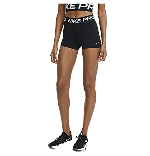Nike Women's Pro 365 3in Shorts, Black/White, Large