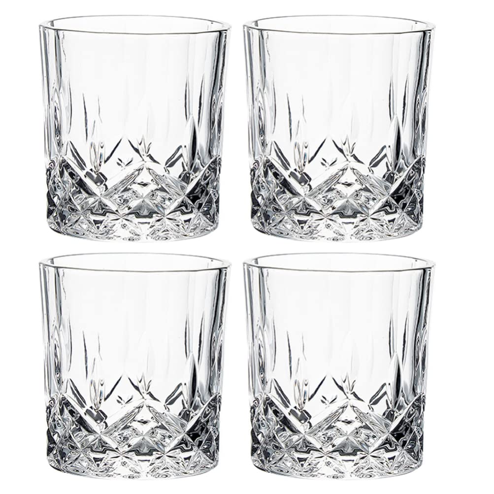UPKOCH Crystal Whiskey Glasses Tumbler Set: 4Pcs Vintage Whiskey Glasses Whiskey Tumblers Crystal Glasses Cocktail Glass for Bar