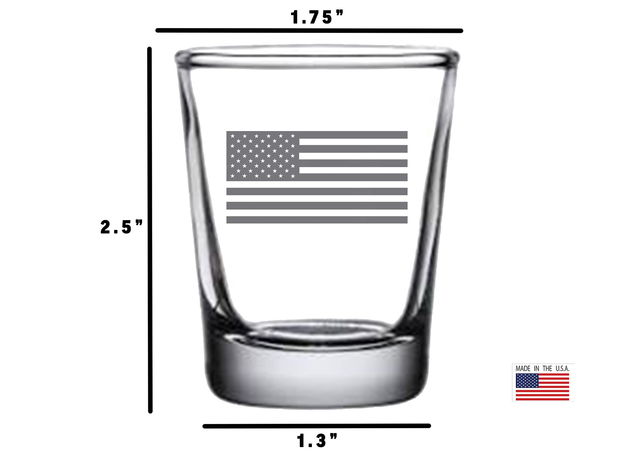 Rogue River Tactical USA Flag Subdued Shot Glass Gift For Military Veteran or Patriotic American