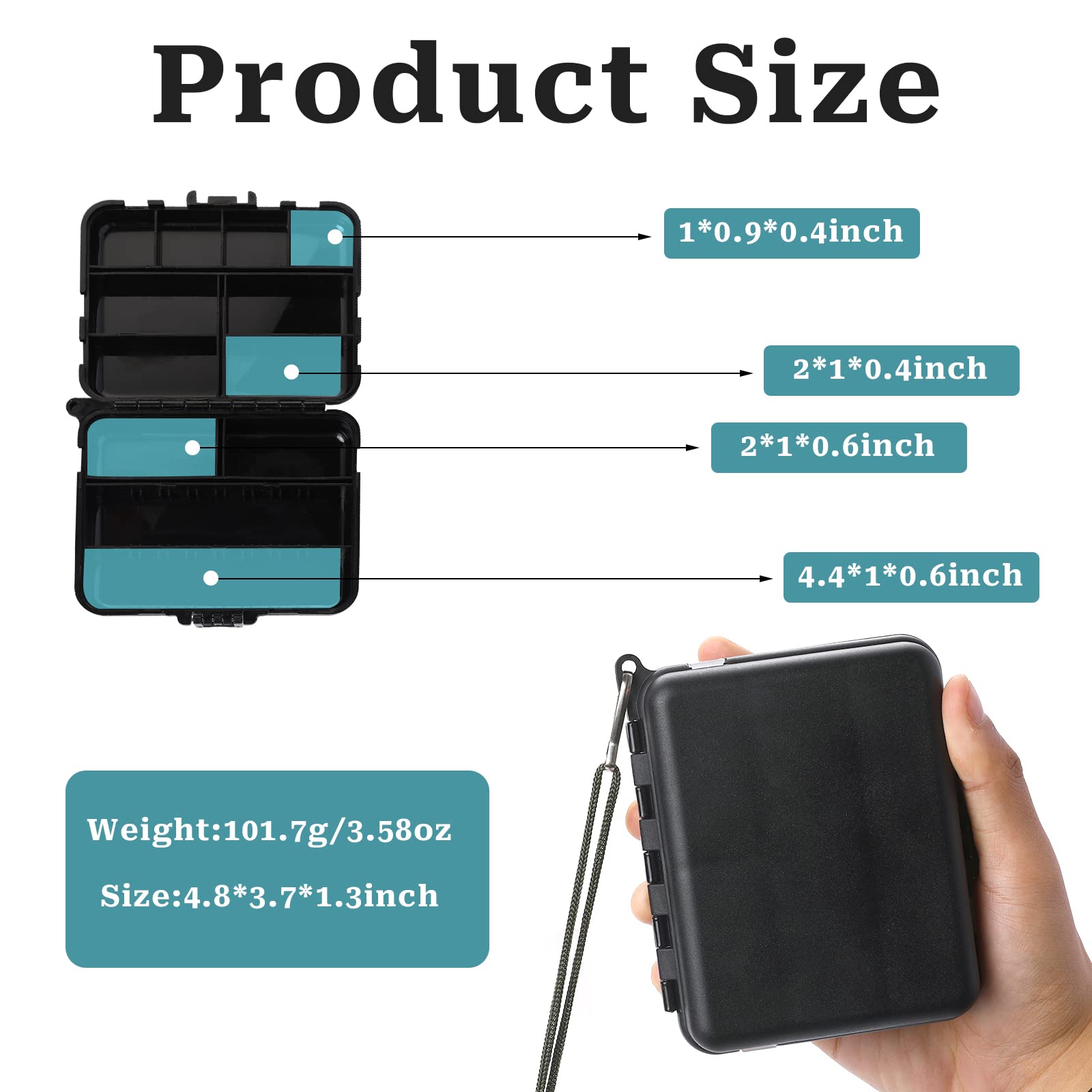 Small Fishing Tackle Box Organizer with Removable Dividers, Fishing Storage Lure Box Tackle Box Organizers Storage Boxes Plastic Tackle Box Containers Case
