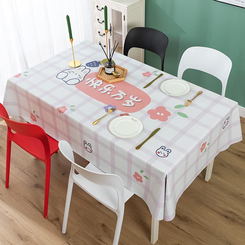 Small Fresh Fashion Simple Tablecloth, Waterproof Tablecloth Rectangle Cute Light Luxury Coffee Table Table mat A18 140x160cm