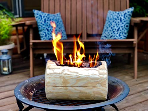 TimberTote TripleTorch One Log Campfire Fireplace Camping Cooking Camp Fire Wood Log with 3 Chimneys and Fire Start Stick (2 Pack)