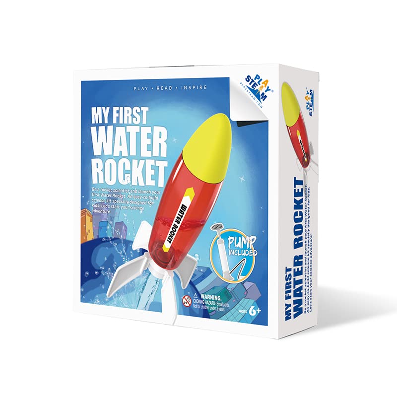 PLAYSTEM Water Rocket Easy Version(50 Meters)-with Rocket Tail, Body and Pump