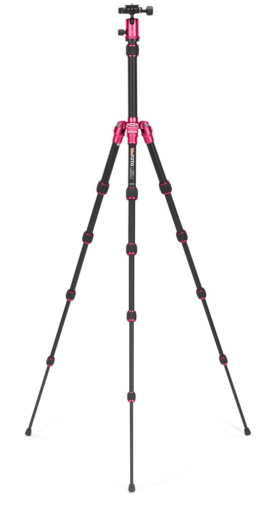 MeFOTO Classic Aluminum Backpacker Travel Tripod Kit - Hot Pink (A0350Q0H)
