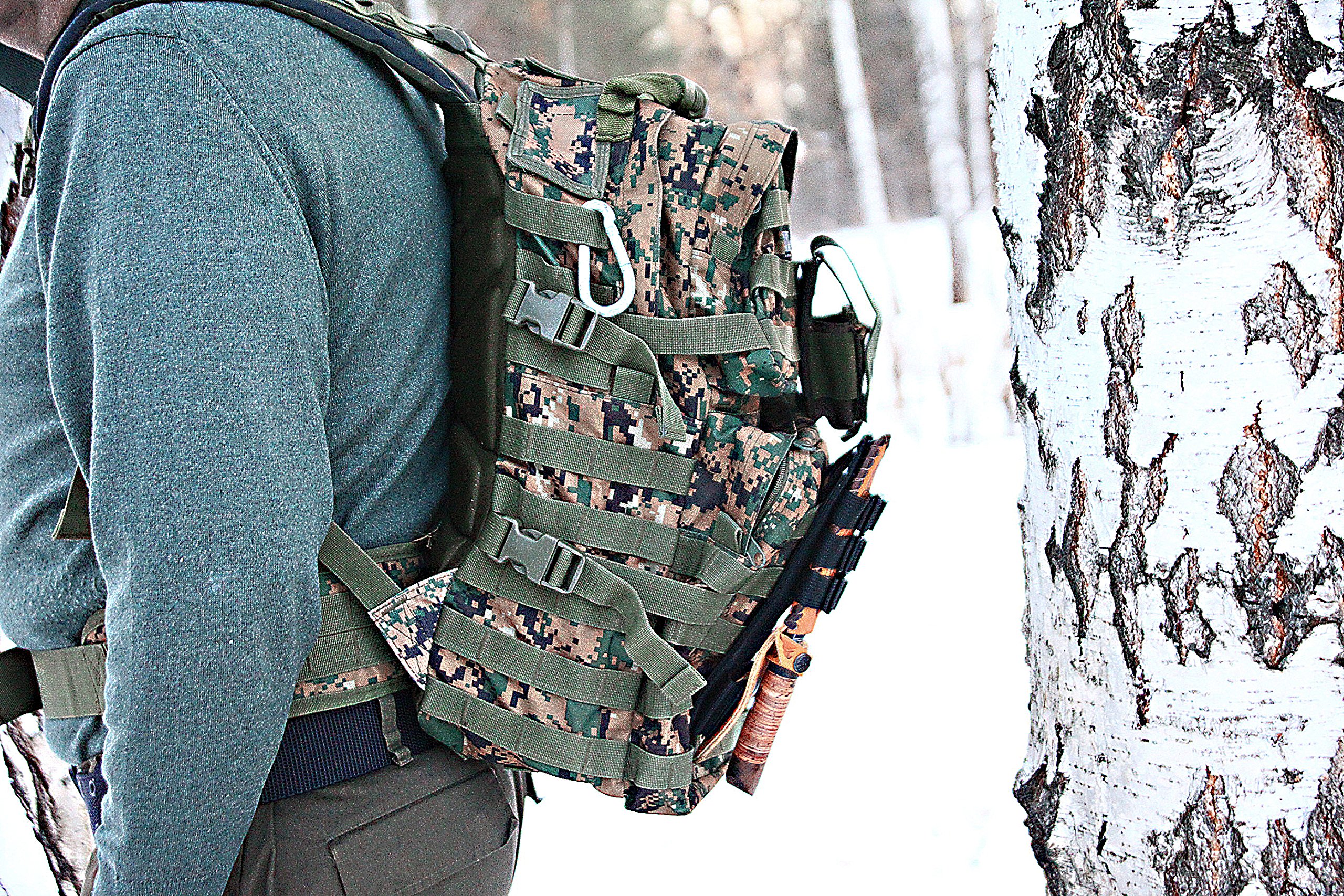 MOLLE Knife Sheath Adapter Holder/Attaching Knife to M.O.L.L.E. Webbing/Holds Hunting Leather Sheaths/Molle Sheath Carrier for Fixed-Blade Knives/Black Color/Fits Sheaths from 4" up to 12"