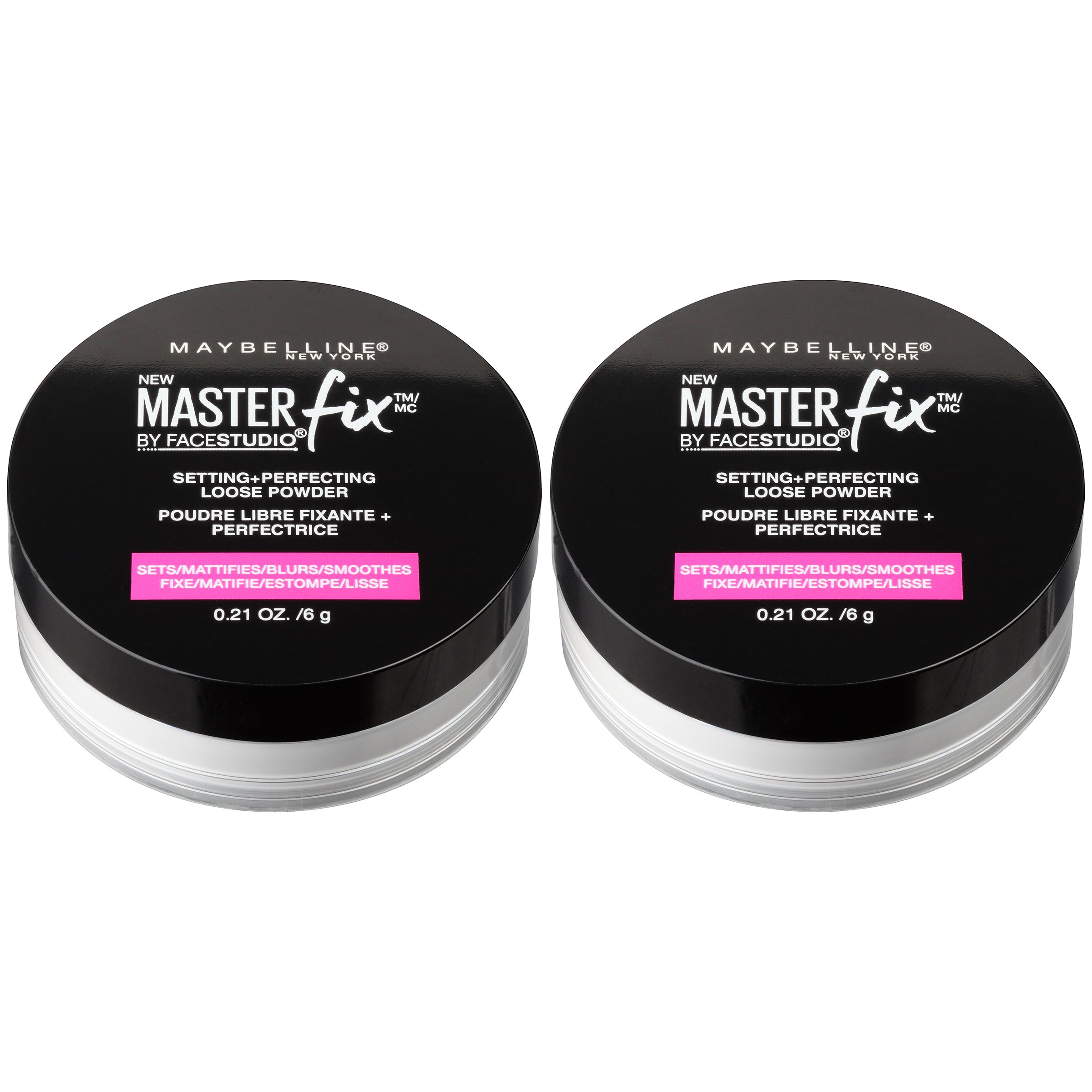 Maybelline New York Facestudio Master Fix Setting + Perfecting Loose Powder Makeup, Translucent, 2 Count