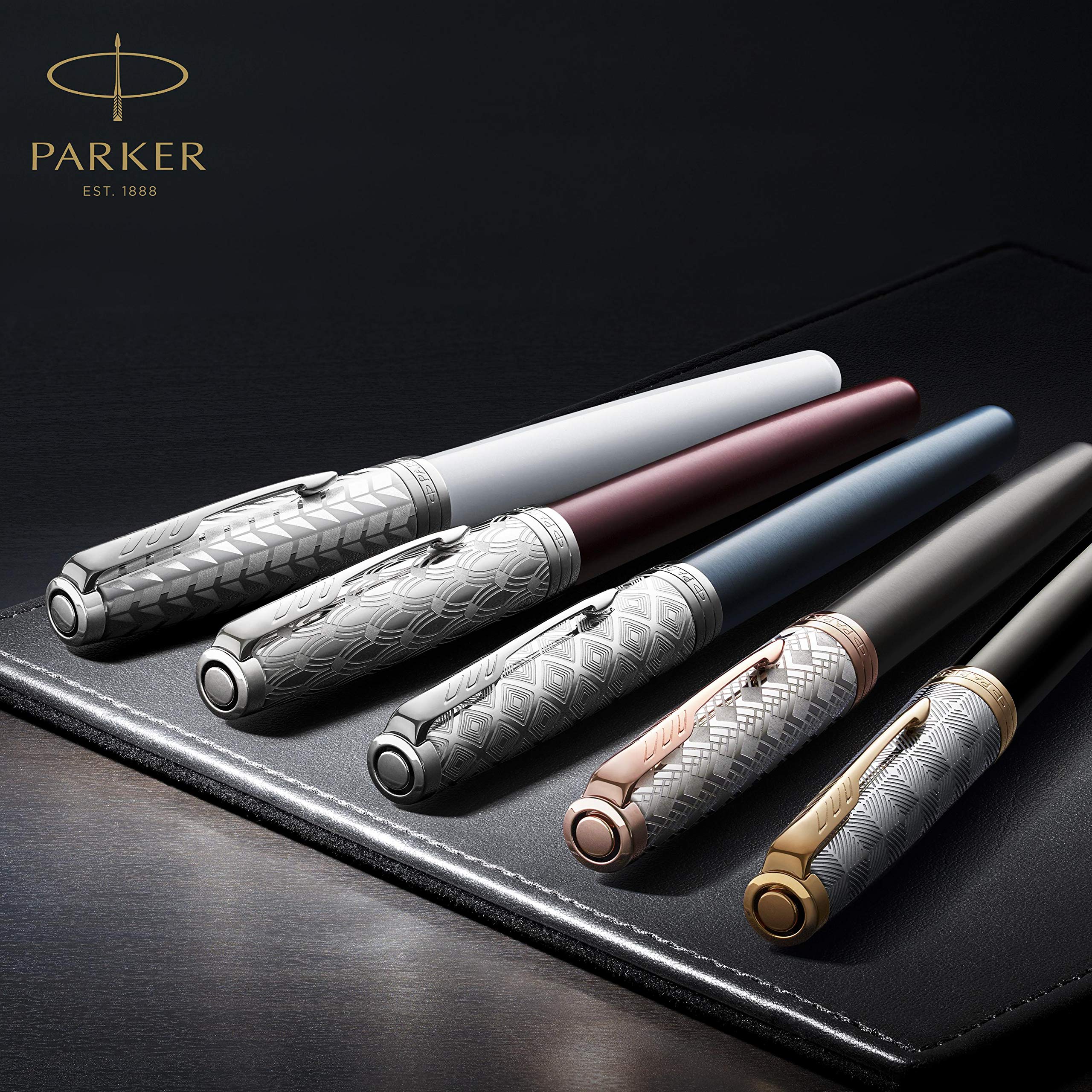 Parker Sonnet Rollerball Pen | Premium Silver Mistral Finish with Gold Trim | Fine Point with Black Ink Refill | Gift Box