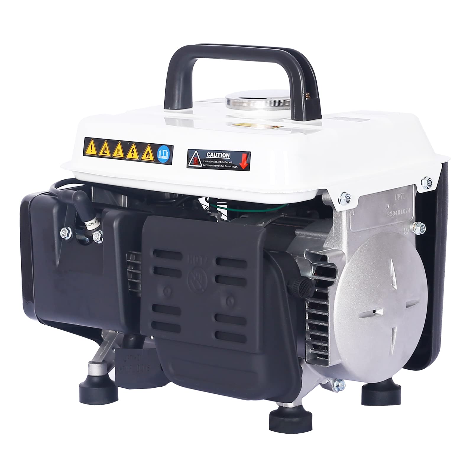 WIILAYOK Portable Generator, 900 Watts Gas Powered Generator for Backup Home Use & Outdoors Camping Low Noise Ultra Lightweight EPA III and CARB Compliant (Black & White)