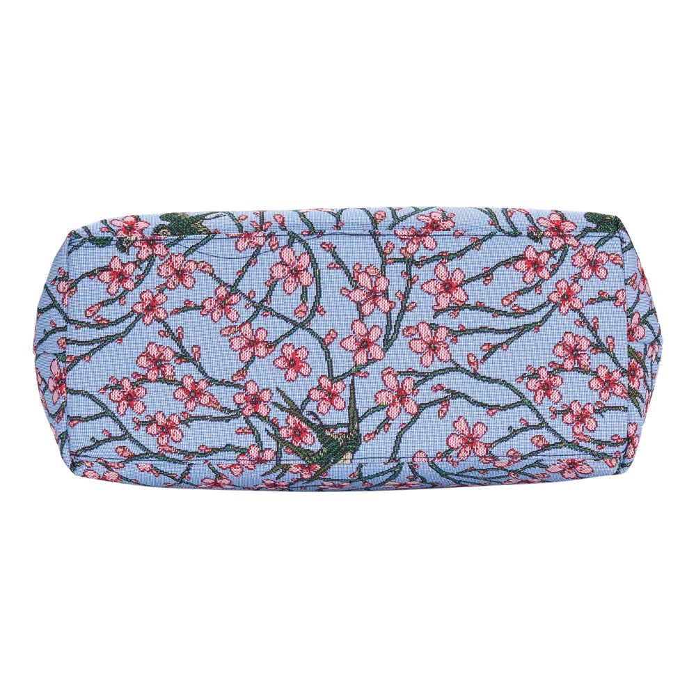 Signare Tapestry Hobo Shoulder bag Slouch Purse For Women with Blossom and Swallow Design (HOBO-BLOS)