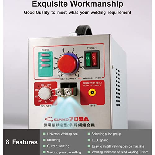 ZCM-JSD Spot Welder,709A Portable Soldering Station,Battery Welding Machine with Pen and Foot Pedal,for 18650 Lithium-ion Battery Pack Welding 0.3mm Nickel Strip